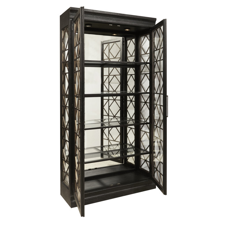 Pulaski 4 Shelf Display Cabinet With Decorative Glass Doors | Wayfair Pulaski 4 Shelf Display Cabinet With Decorative Glass Doors | Wayfair